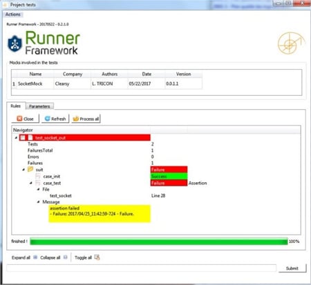Plateforme de réalisation de tests automatisés : TestRunner - CLEARSY