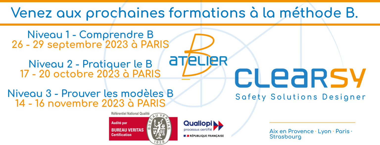 De nouvelles formations à la méthode B - CLEARSY